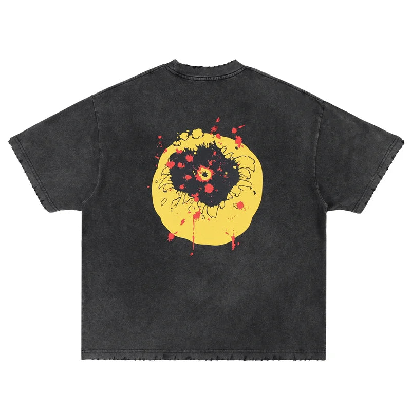 Splattered Ink Pattern - Vintage Washed T-Shirts – Vitoruniverse